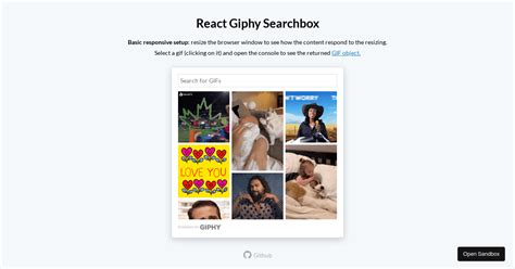 React Giphy Searchbox Forked Codesandbox