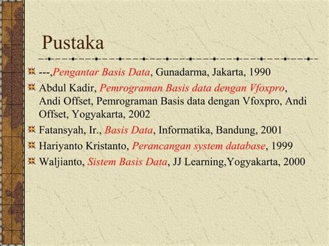 Perancangan Tabel Database Dengan Menggunakan Entity Relationship Diagram Ppt