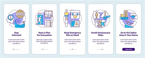 Premium Vector Disaster Tips Onboarding Mobile App Screen