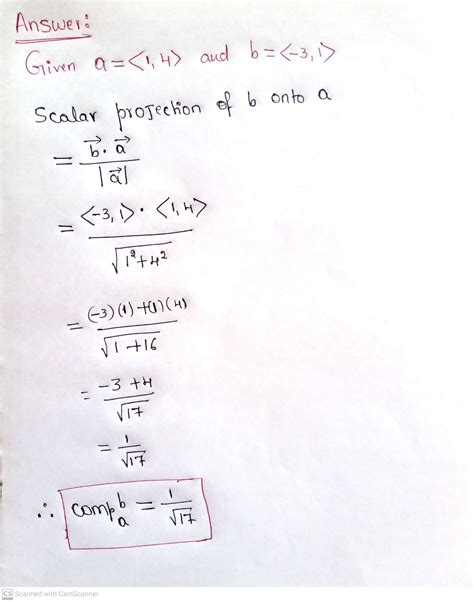 [solved] find the scalar and vector projections of b onto a a