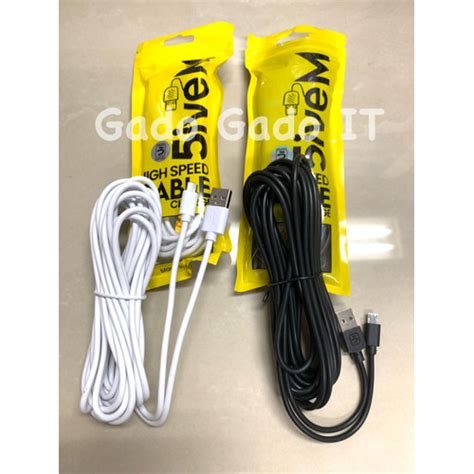 Jual SATOO Five M Cable Kabel Micro USB High Speed Charge Meter Hitam Jakarta Pusat