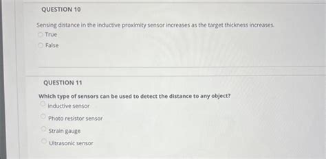Solved Sensing Distance In The Inductive Proximity Sensor Chegg