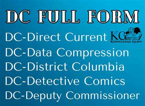 Dc Full Form Direct Current Data Compression Dc Ka Full Form