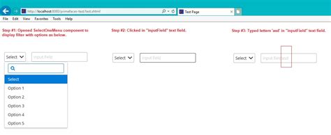 Selectonemenu Filter Input Sets Other Input Fields Placeholder Text As