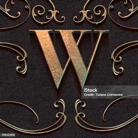 3d 골든 알파벳 문자 W 기호 및 기호 로고 디자인 장식 Typefont 3d 렌더링 알파벳 W에 대한 스톡 사진 및 기타 이미지 Istock