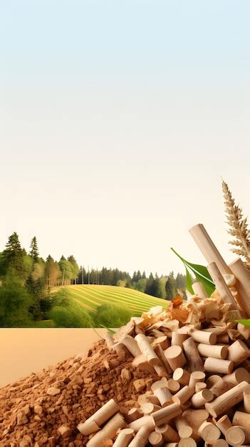 Premium Photo Organic Wood Pellets Biomass Energy