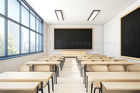 Classroomai数字艺术 Classroom简约3d渲染清新明亮教室木质课桌椅黑板窗户插画 Ai平面元素免费下载 Png格式 4032像素 编号71658131 千图网