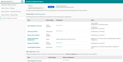 security configuration report nevis documentation