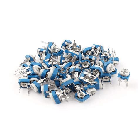 Buy New Lon0167 50pcs 20k Ohm Vertical Pcb Preset Variable Resistor Trimmer Potentiometer Blue