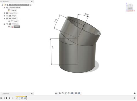 solved trying to join two cylinders at different angles autodesk
