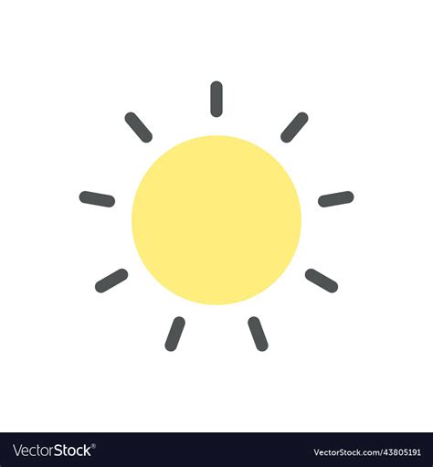 Sun Flat Color Ui Icon Royalty Free Vector Image