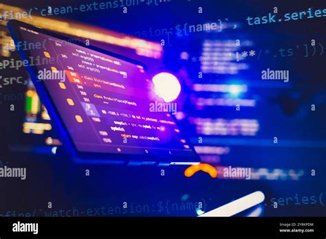 Monitor Closeup Of Function Source Code Abstract It Technology Background Programming Code