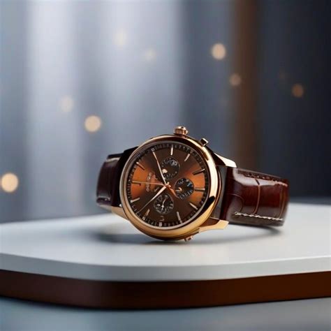 Brown Watch On The Background Premium Ai Generated Image