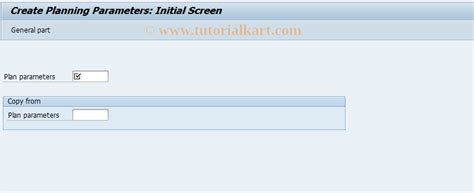 GP SAP Tcode Create Planning Parameters