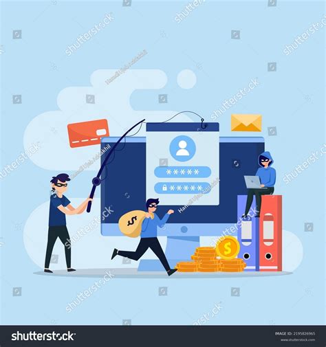 Cyber Crime Vector Concept Phishing Scam Stock Vector Royalty Free 2195826965 Shutterstock