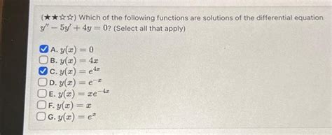 Solved Which Of The Following Functions Are Solutions
