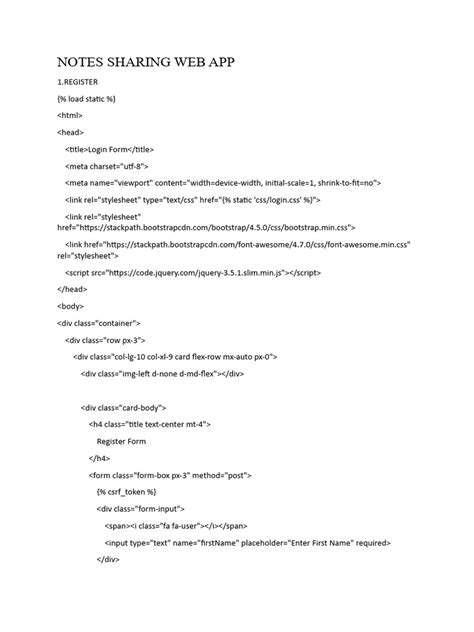 Notes Sharing Web App Pdf Login World Wide Web