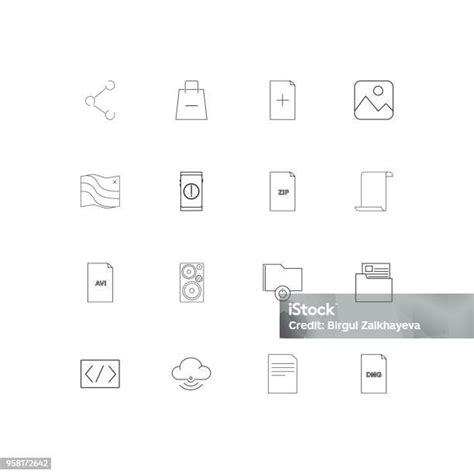 파일 및 폴더 기호 선형 얇은 아이콘을 설정 합니다 간단한 벡터 아이콘 설명 0명에 대한 스톡 벡터 아트 및 기타 이미지 0명 디자인 문서 Istock