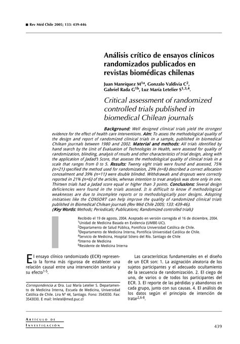 Pdf Critical Assessment Of Randomized Controlled Trials Published In