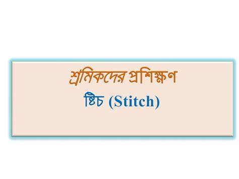Stitch Classification Pdf