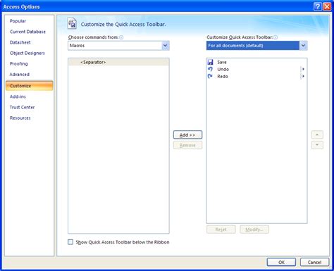 How Do I Add A Link To A Macro To The Quick Access Toolbar Super User
