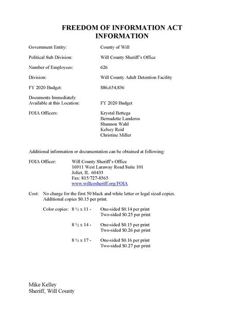Foia Information Wc Sheriffs Office