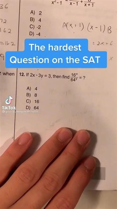 The Hardest Question On The Sat Math Lessons High School Life Hacks