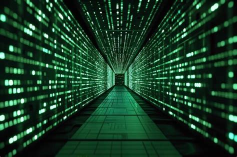 Premium Photo Infinite Tunnel Of Binary Code Representing Matrix Ai Generated