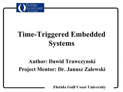 Time Triggered Embedded Systems Academic And Event