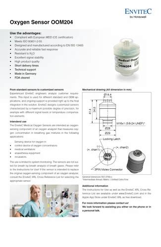 Oom204 E01 00 0097 Honeywell Envitec Oxygen Sensor At ₹ 7400 Piece Medical Oxygen Sensors In