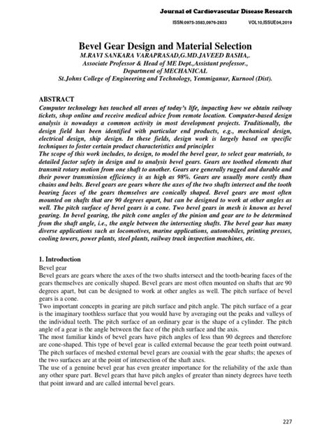 Bevel Gear Design And Material Selection Pdf Yield Engineering Youngs Modulus