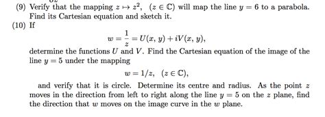 Verify That The Mapping Z Rightarrow Z Z C Will Chegg