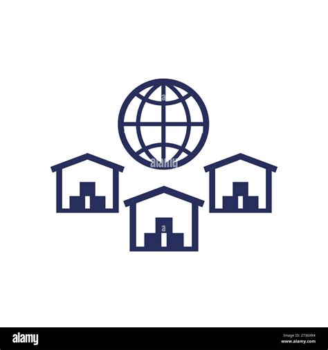 Global Sourcing Icon With Warehouses Stock Vector Image And Art Alamy