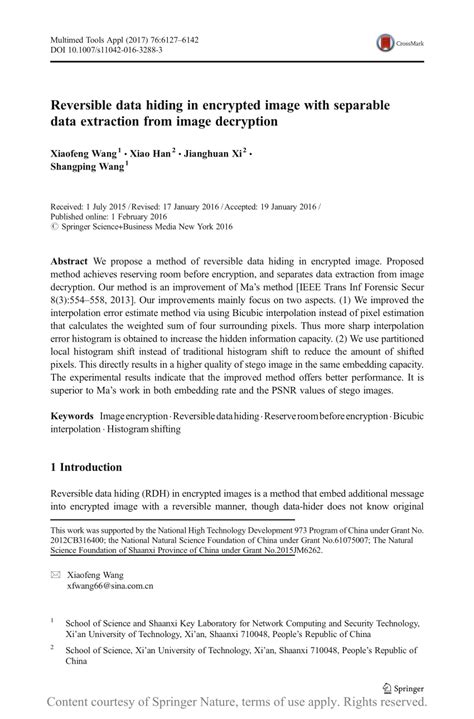 Reversible Data Hiding In Encrypted Image With Separable Data