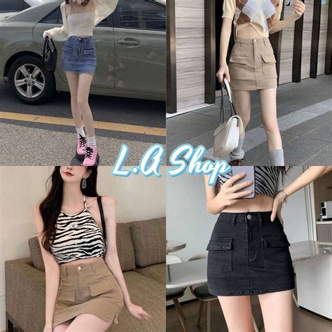 L A Shop พร้อมส่ง กระโปรงกางเกงยีนส์สั้น ใส่ง่ายแมตช์ได้กับทุกลุค 197 Nz L A Shopp Thaipick