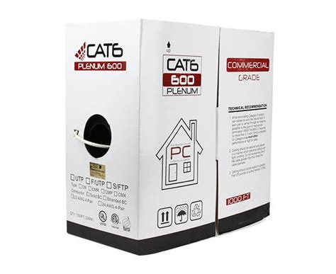 CAT6 Plenum Bulk Ethernet Cable 1 000 Feet