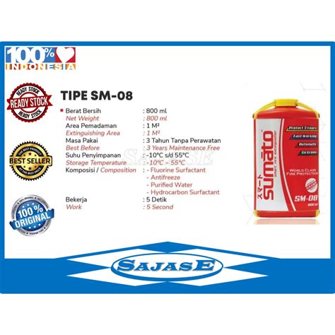 Jual Alat Pemadam Kebakaran Otomatis Sumato Sm08 Apar Mini Otomatis Apar Rumah Otomatis Shopee
