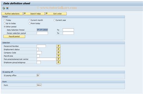 PC M RPLAMLH SAP Tcode Data Specification Sheet