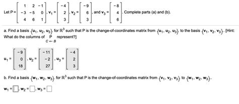solved let p 3 5 v2 and v3 complete parts a and b find a