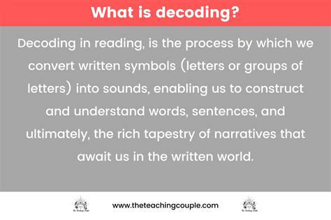 What Is Decoding In Reading The Teaching Couple