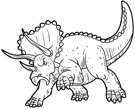 ภาพระบายสีไทรเซอราทอปส์แสนสุขหนึ่งตัว ดาวน์โหลด พิมพ์ หรือระบายสีออนไลน์ได้ฟรี