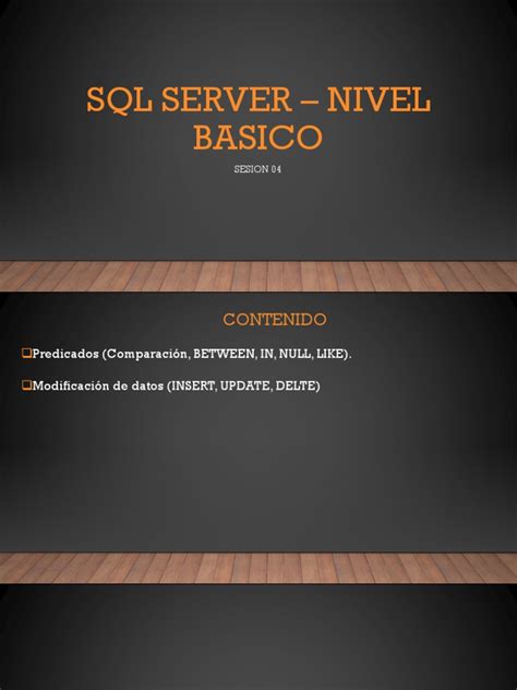 Sql Server Nivel Basico Sesion 04 Pdf Sql Datos De Computadora