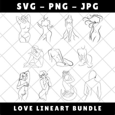 Love Line Art Svg Bundle Line Vector Art Women Line Art Svg Bundle Nude Line Art Clipart Line