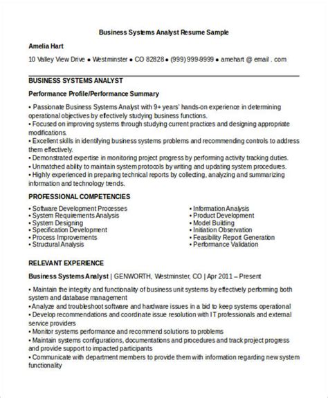 10 Business Analyst Cv Templates Pdf Doc
