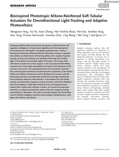 Pdf Bioinspired Phototropic Mxene‐reinforced Soft Tubular Actuators