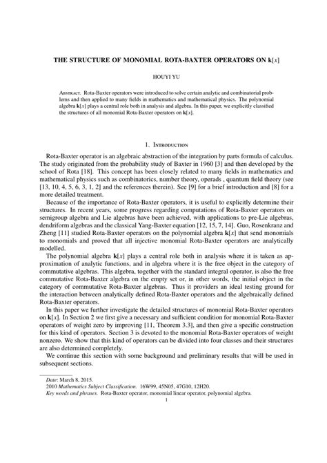 Pdf Classification Of Monomial Rotabaxter Operators On K X