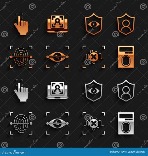 Set Eye Scan User Protection Fingerprint With Lock Rejection Voice