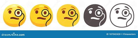Monocle Emoji Linear Icon Modern Outline Monocle Emoji Logo Con Cartoon Vector Cartoondealer