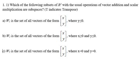 solved which of the following subsets of r 2 with the usual
