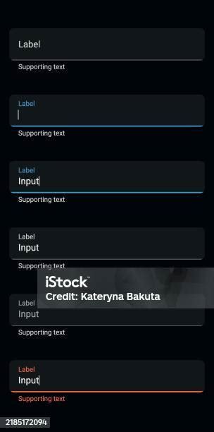Text Input Field Set With States Default Focused And Error Stock Illustration Download Image